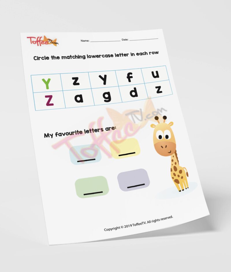 Circle the Matching Lowercase Letter in Each Row – ToffeeTV