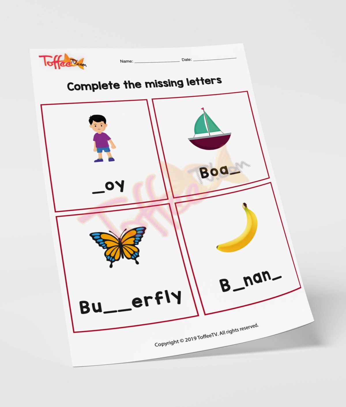 Complete the Missing Letters – A-M – ToffeeTV