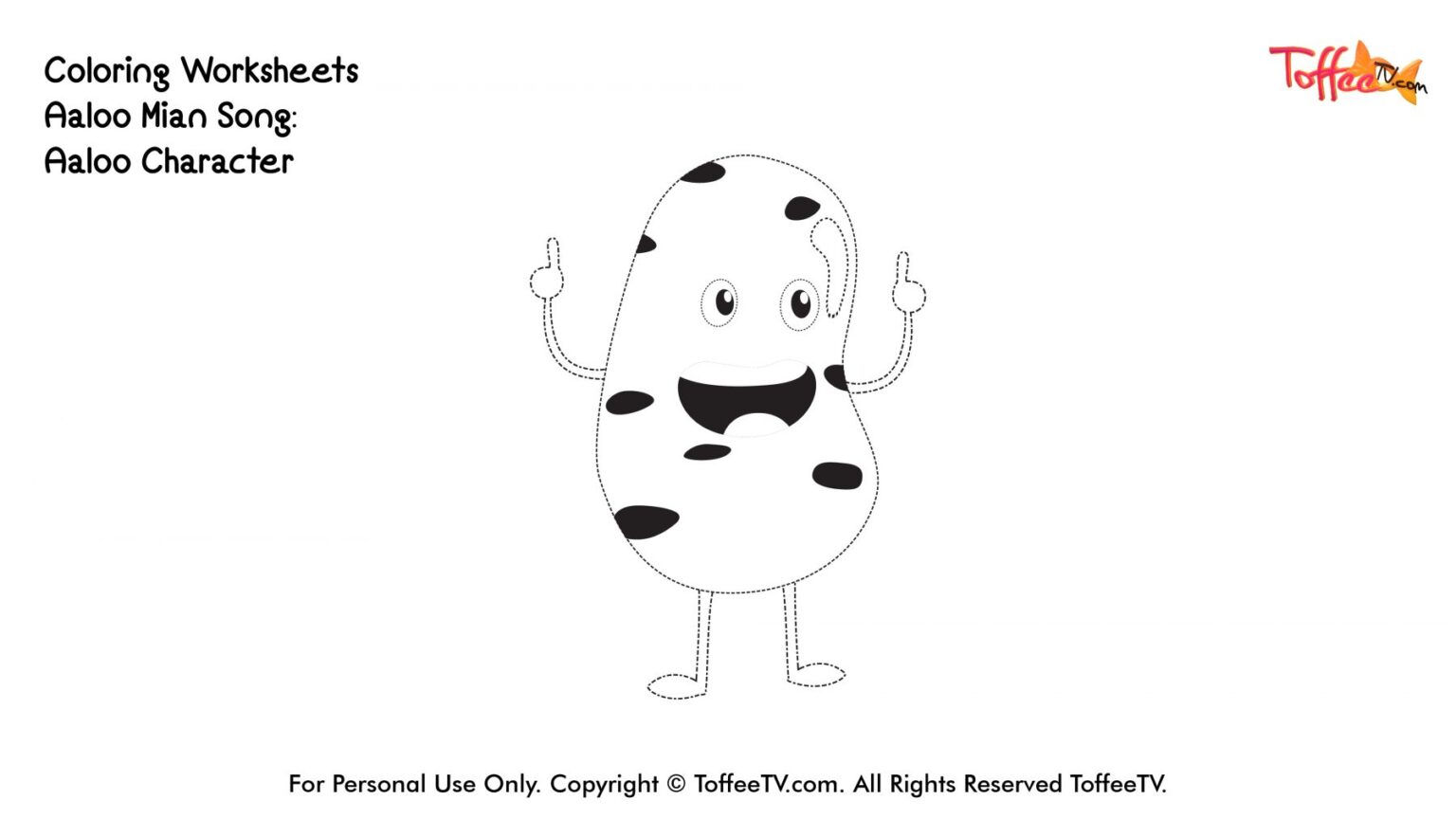 Aloo Mian Character- Coloring Worksheet – ToffeeTV
