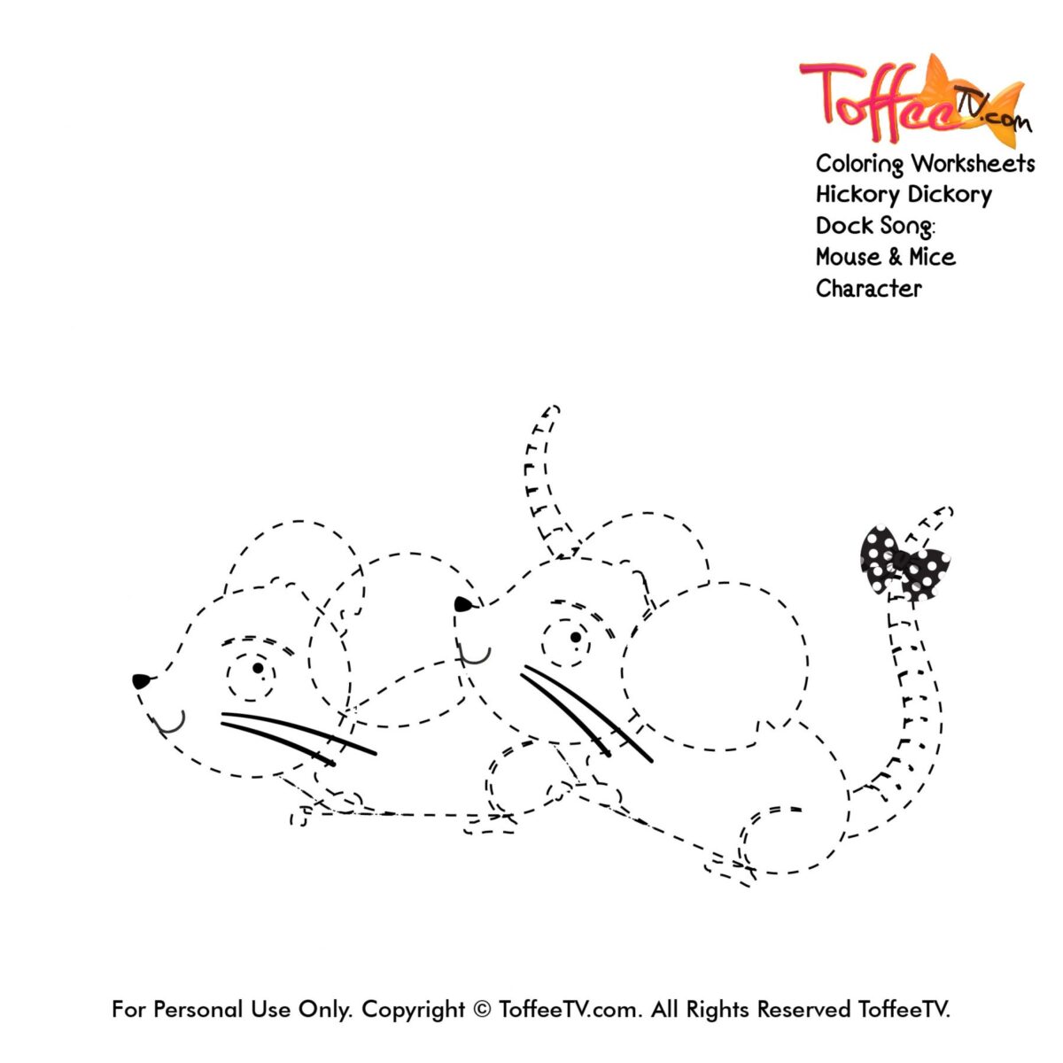 Mouse & Mice Character – Coloring Worksheet From Hickory Dickory Dock ...