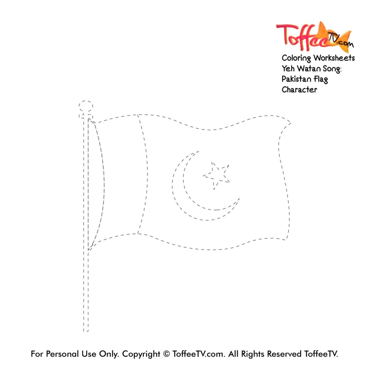 Pakistan’s Flag – Coloring Worksheet From Yeh Watan Song – ToffeeTV